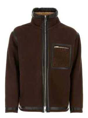 Fendi Suede Zip-up Jacket - Brown