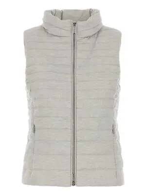 MOORER Linen Sleeveless Down Vest - Grey