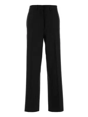 MIU MIU MIU MIU Embroidered Stretch Wool Palazzo Pants