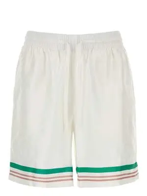 Casablanca Satin Bermuda Shorts - White
