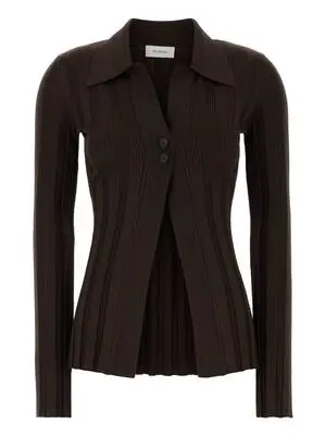 Sportmax Sportmax Albio1234 Stretch Viscose Blend Cardigan Brown