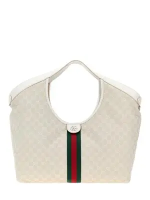 Gucci GUCCI Large GG Fabric Shopping Handbag White