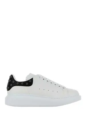Alexander McQueen Alexander McQueen Leather Sneaker With Embellished Heel Detail White