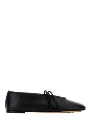 Bottega Veneta Leather Mary Jane Ballerina Flats - Black