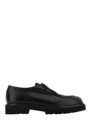 Max Mara Leather Track Lace-up Shoes - Black