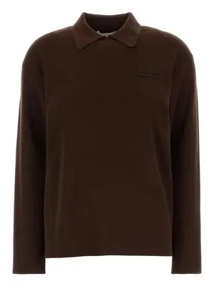 Miu Miu Wool Polo Shirt - Brown