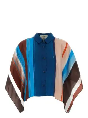 Fendi FENDI Printed Silk Shirt Stripped