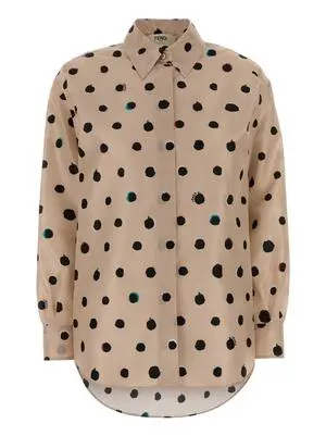 Fendi Fendi Silk Taffeta Printed Shirt Printed