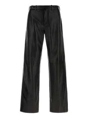 Fendi Nappa Leather Tailored Trousers - Black
