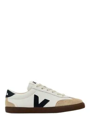 VEJA VEJA Volley Sneakers In Organic Traced Leather & Suede Whitenauticobark