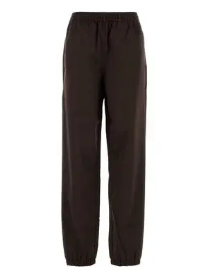 Miu Miu Chocolate Twill Relaxed Fit Joggers - Brown