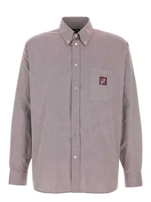 Fendi S Oxford Shirt In Cotton Poplin - Purple