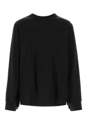 Sacai Oversized T-shirt With Poplin Overlay - Black
