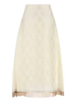 Fendi Silk Blend Skirt - White