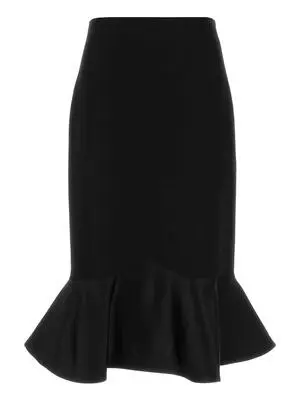 Fendi Virgin Wool Skirt With Silk Lining - Black