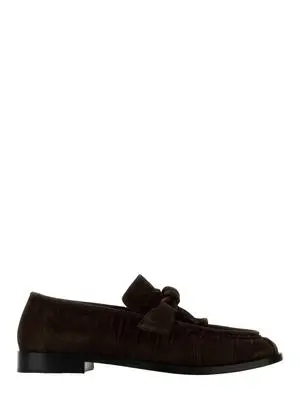 Bottega Veneta Astaire Suede Loafers With Knot Detailing - Brown