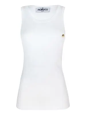 Fiorucci Ribbed Fitted Tank Top - White