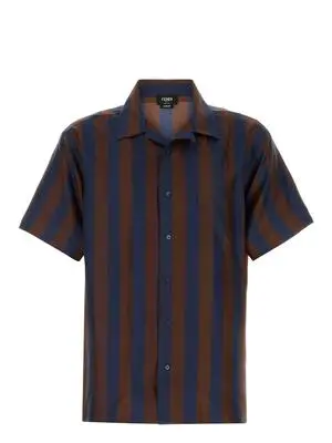 Fendi S Printed Silk Shirt - Stripped