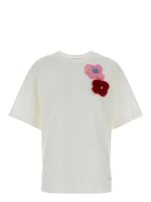 Fendi Embellished Cotton T-shirt - White