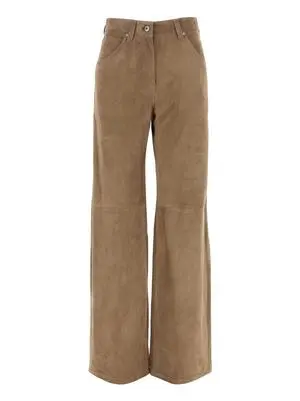 BRUNELLO CUCINELLI BRUNELLO CUCINELLI Straight-Leg Suede Pants