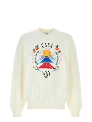 Casablanca Casual Organic Cotton Sweatshirt For - White