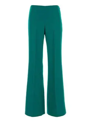 Fendi Textured 100% Virgin Wool Wide Leg Trousers - Light Blue
