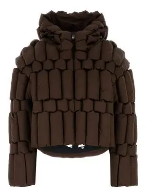 RAXXY Hooded Down Jacket With Polyester Exterior - Brown