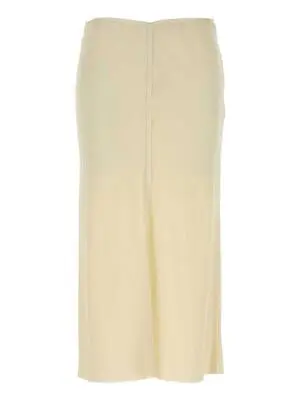 AMI Paris Stretch Viscose Midi Skirt - White