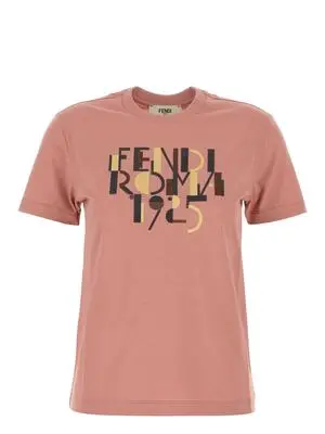 Fendi Roma 1925 Cotton T-shirt - Pink