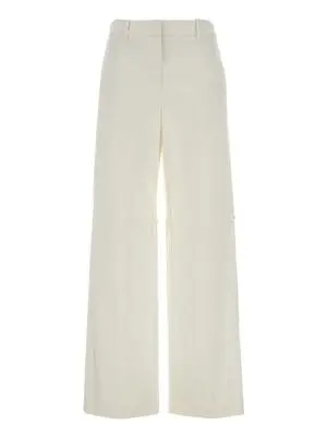 Fendi Cotton Wide-leg Trousers - White