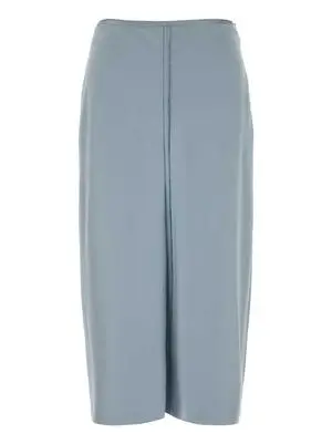 AMI Paris Stretch Satin Skirt - Light Blue