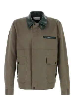 SACAI SACAI Cotton Jacket With Distressed Finish