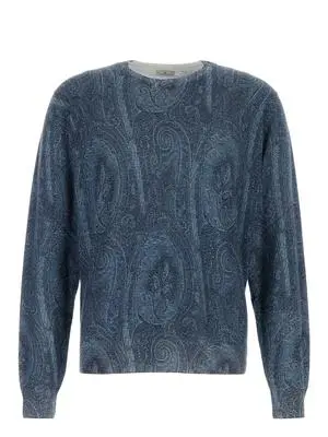 Etro Paisley Embroidered Silk-cashmere Blend Sweater - Printed
