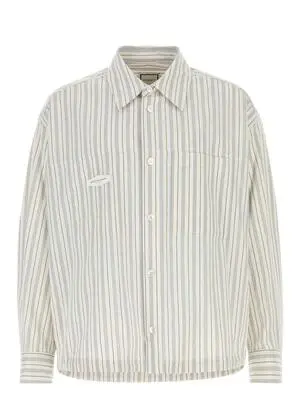 WOOYOUNGMI Embroidered Striped Cotton Shirt - Stripped