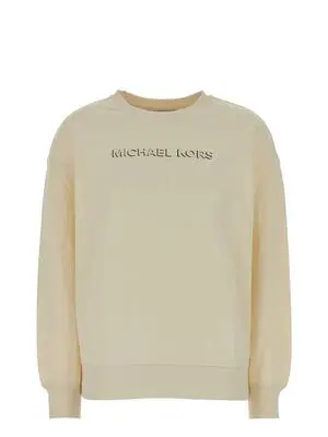 Michael Kors Cream Cotton Logo Sweatshirt - Yellow