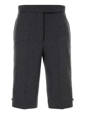 Thom Browne Graphite Wool Bermuda Shorts - Grey
