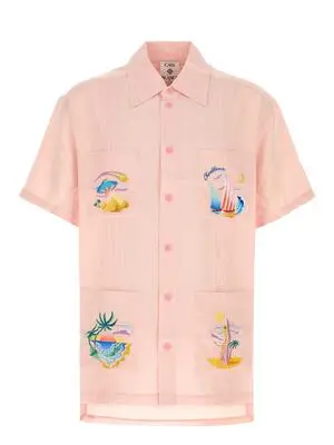 Casablanca Casual Viscose-linen Blend Shirt For - Pink
