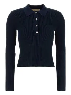 Michael Kors Stretch Viscose Blend Polo Shirt - Blue