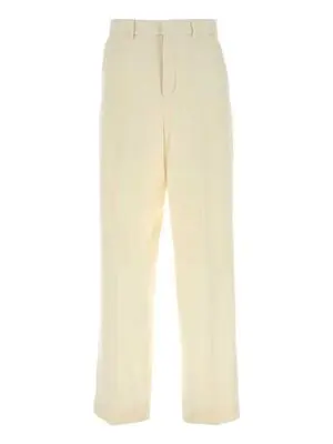 AMI Paris Wide-leg Virgin Wool Pants - White