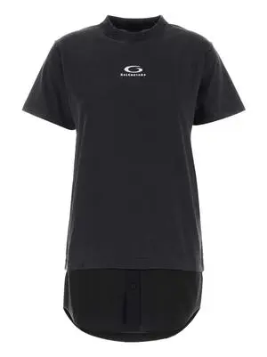 Balenciaga Slate Cotton T-shirt Dress - Black