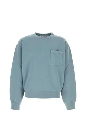 Marni Powder Cotton Sweatshirt - Light Blue