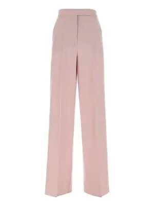 Max Mara Girone Wide-leg Wool-blend Pants - Pink