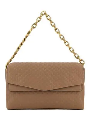 Gucci Gucci Biscuit Leather Medium Shoulder Handbag Camel