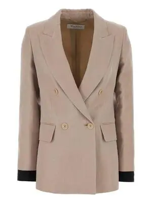 Max Mara Max Mara Silk Felt Double Breasted Blazer Pink