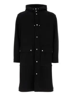 Aspesi Wool Blend Parka Jacket - Black
