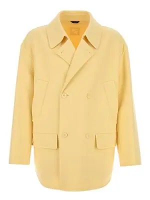 Fendi Double Breasted Flannel Blazer - Yellow