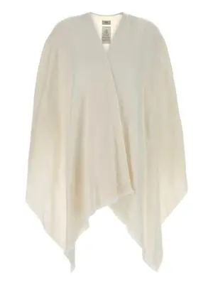 Fendi Felted Wool-silk Cape - White