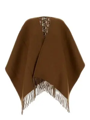 Fendi Reversible Wool-cashmere Cape - Brown