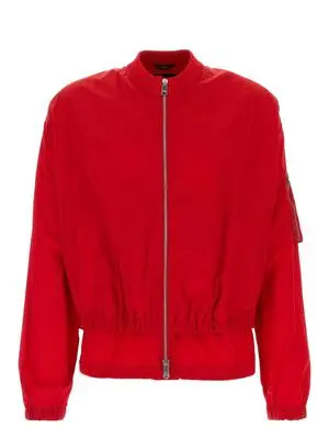 Fendi Nylon Bomber Jacket - Red