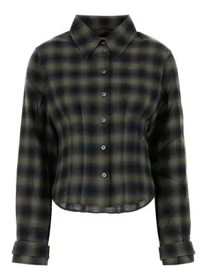 Our Legacy Embroidered Cotton Blend Shirt - Checked